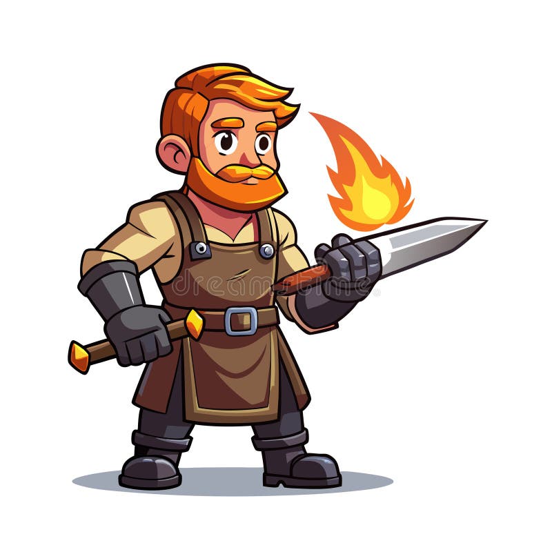 Artisan Blacksmith Unique Character Design Stock Vector - Illustration ...