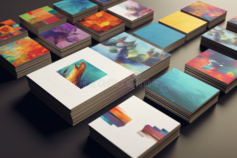 Illustration of Artistic Business Card and Packaging Mock Up Designs ...
