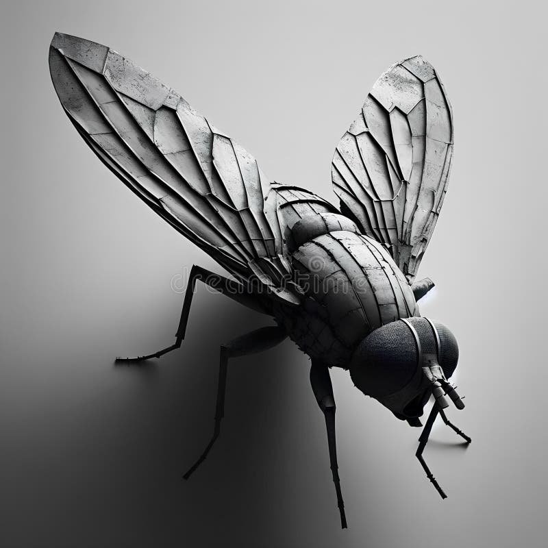 Illustration with Artistic Details of a Fly Stock Image - Image of ...