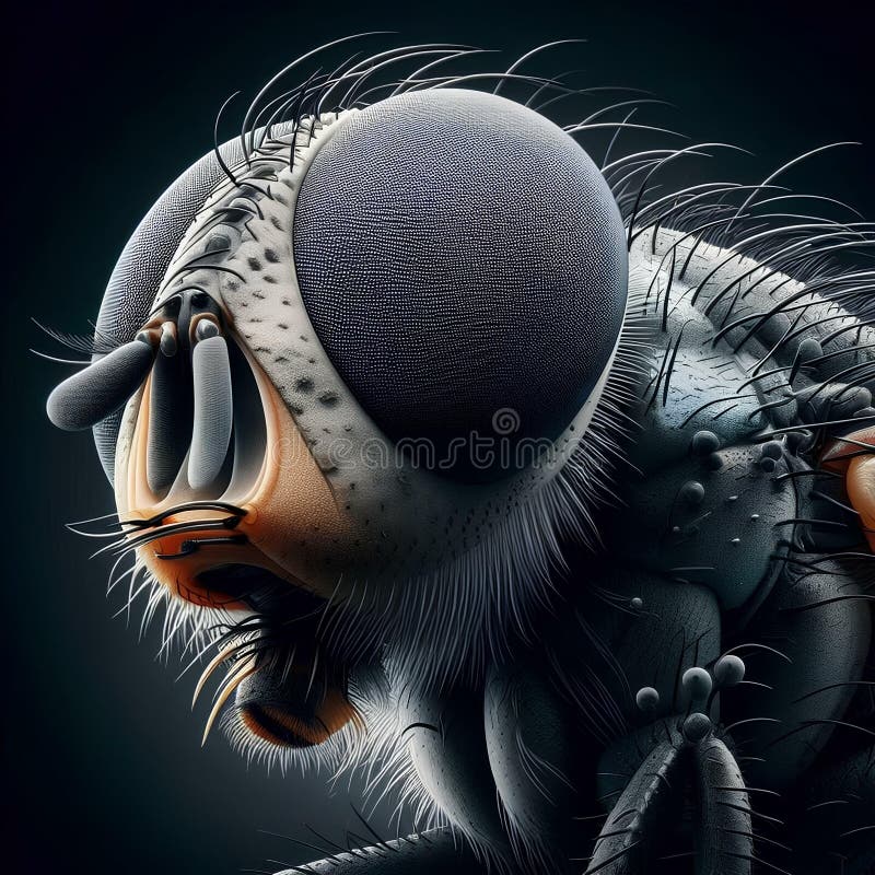 Illustration with Artistic Details of a Fly Stock Photo - Image of ...
