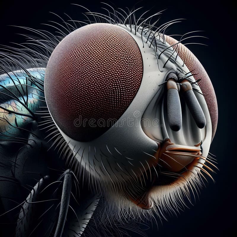 Illustration with Artistic Details of a Fly Stock Image - Image of ...