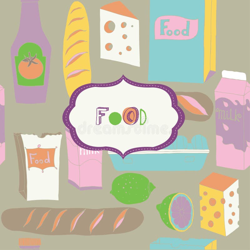 Illustration of Assorted Foods Stock Illustration - Illustration of ...