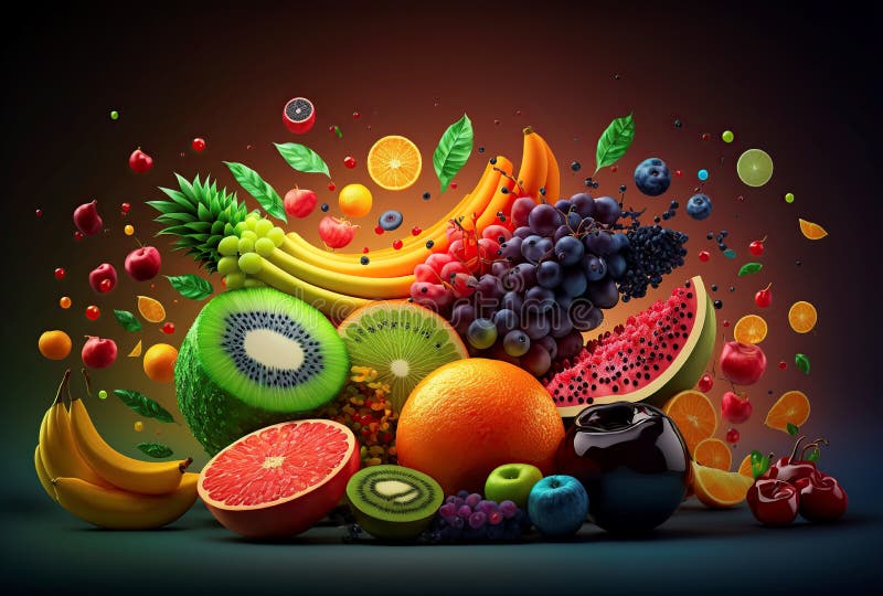 Illustration of Assorted Fresh Fruits,image Generated by AI Stock ...