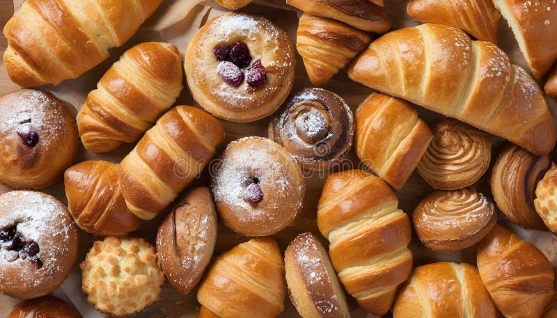 An Illustration of Assorted Freshly Baked Pastries Stock Image - Image ...