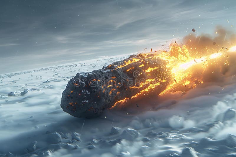 An Asteroid in Flames Comes Out on White, High Quality, High Resolution ...