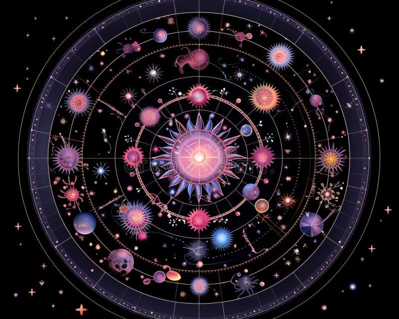 An Illustration of the Astrological Chart Stock Illustration ...