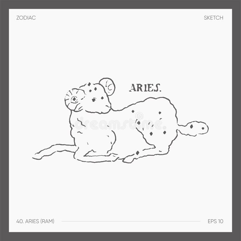 Illustration of Astrological Zodiac Aries Ram Stock Vector ...