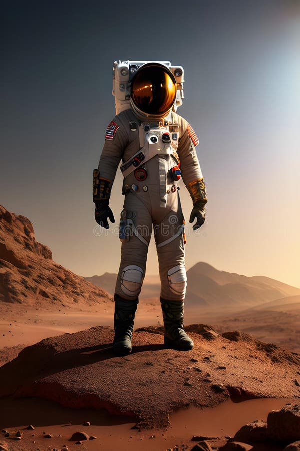 Illustration of Astronaut on Alien Planet Stock Image - Image of ...