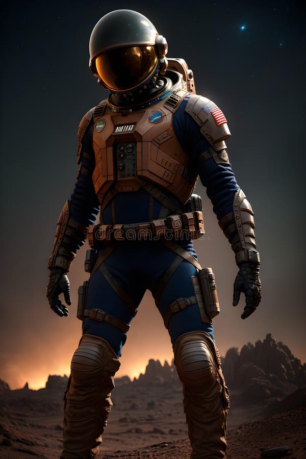 Illustration of Astronaut on Alien Planet Stock Illustration ...