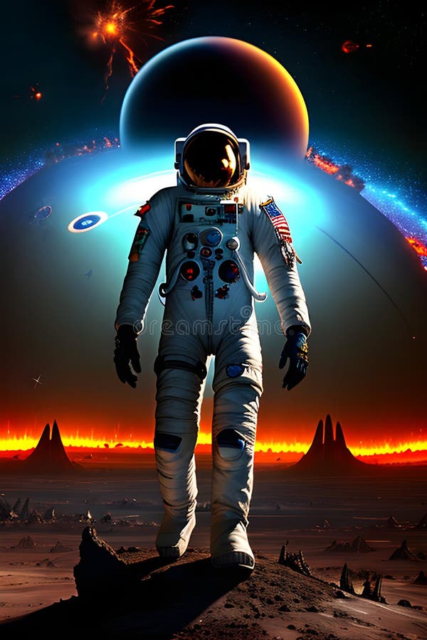 Alien in a Spacesuit, Science Fiction Illustration of an Alien Species ...