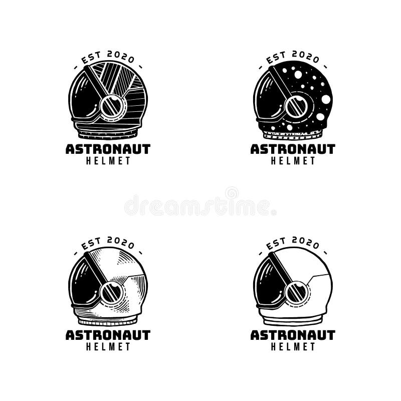 Illustration of Astronaut Helmet Logo Bundle Stock Vector ...