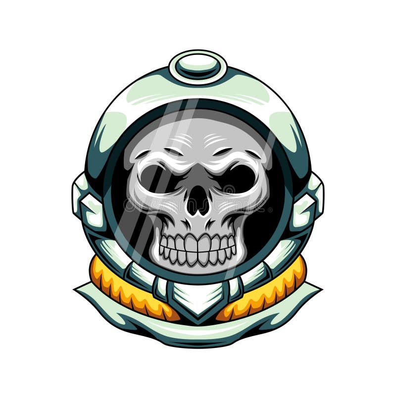 Astronaut Human Skull Mascot Character Stock Vector - Illustration of ...