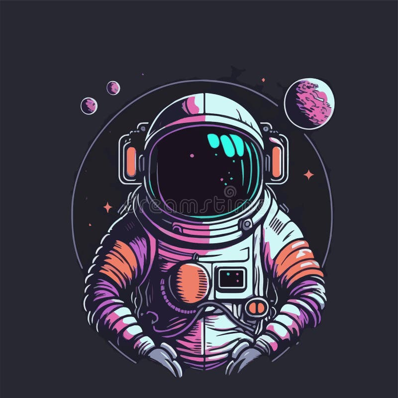 Illustration of an Astronaut into the Space for Logo or Mascot Stock ...