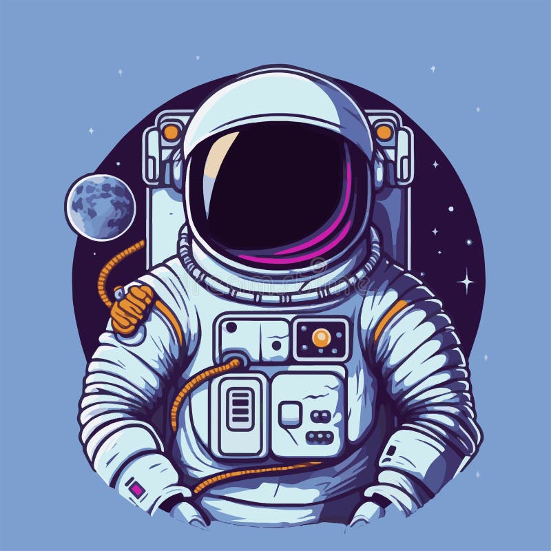 Illustration of an Astronaut into the Space for Logo or Mascot Stock ...