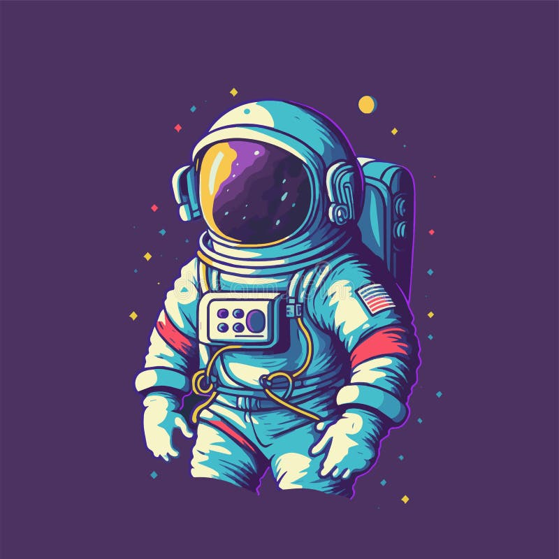 Illustration of an Astronaut into the Space for Logo or Mascot Stock ...