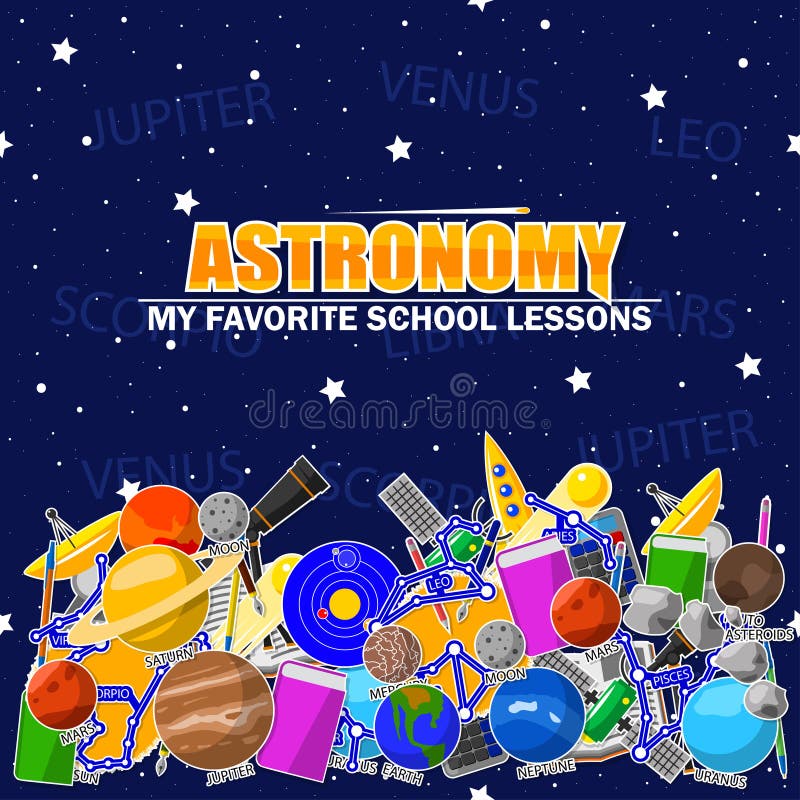 Illustration on the Astronomy School Theme. Stock Illustration ...