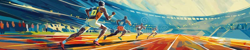 Illustration of Athletic Athlete Running in a Track Stock Illustration ...