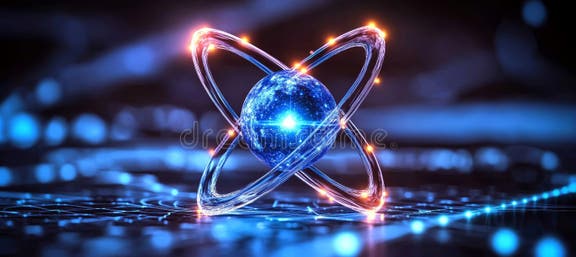 Illustration of Atomic Energy Reactor Concept Featuring Atom Core and ...