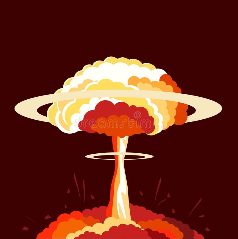 Vector Illustration of an Atomic Explosion. Explosion. Stock Vector ...