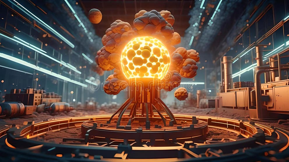 Illustration of Atomic Level Representation of the Nuclear Fusion ...