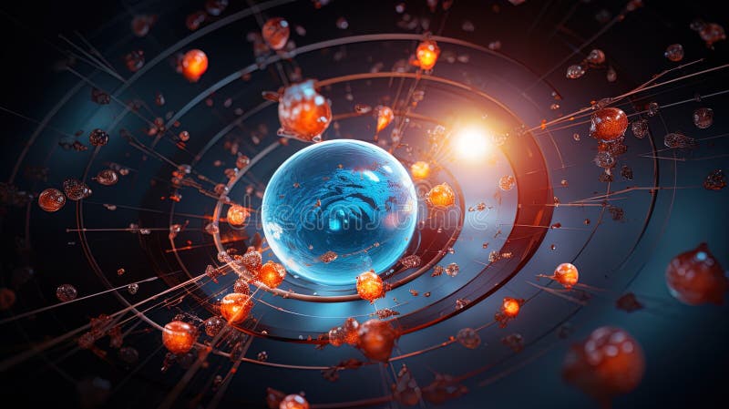 Illustration of the Atomic Nucleus and the Division Process Stock ...