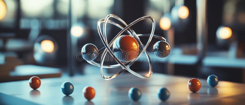 Illustration of Atomic Structure with Electrons and Protons Stock ...