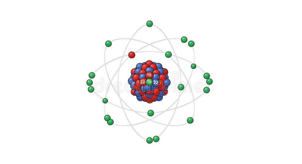 Illustration of an Atomic Structure with a Nucleus Composed of Protons ...
