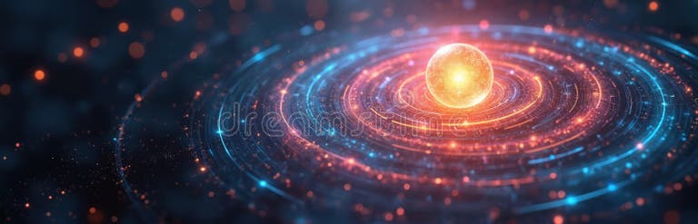 Illustration of Atomic Structure with Nucleus, Orbiting Electrons ...