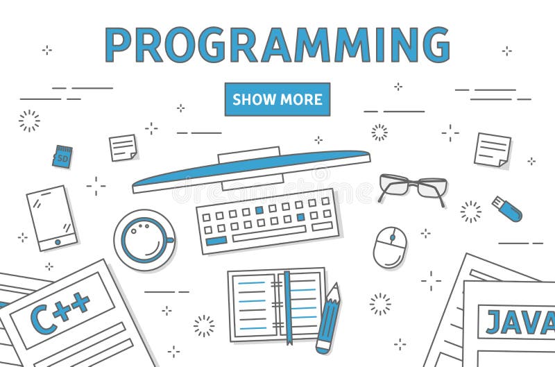 Illustration Au Trait Programmation Illustration de Vecteur ...