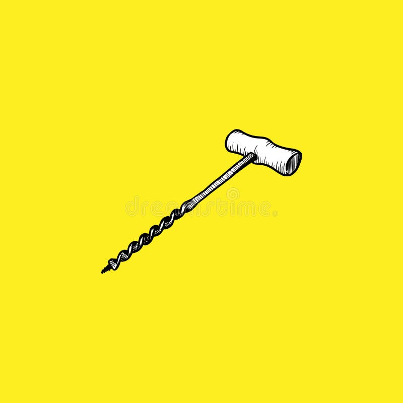 Illustration of Auger. Hand Drawn Stock Vector - Illustration of ...