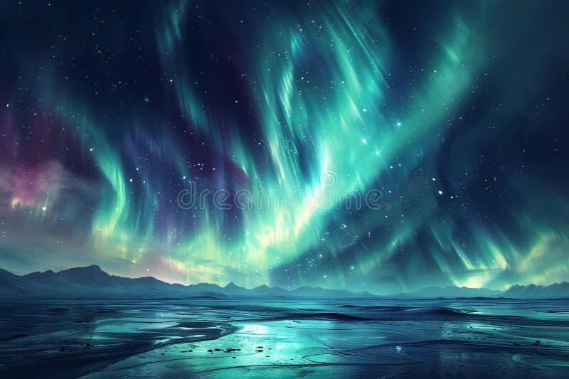 An Aurora Borealis in a Very Bright Sky, High Quality, High Resolution ...