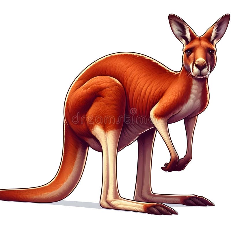 Australian Big Red Kangaroo Iso Bundle Stock Illustration ...