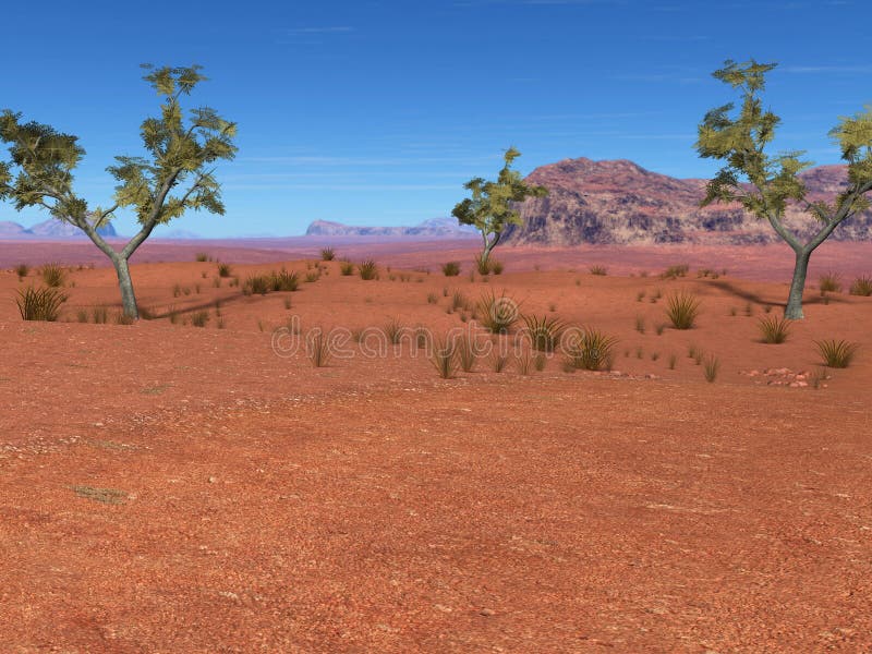 Australia Outback Desolate Desert Background Illustration Stock Photo ...