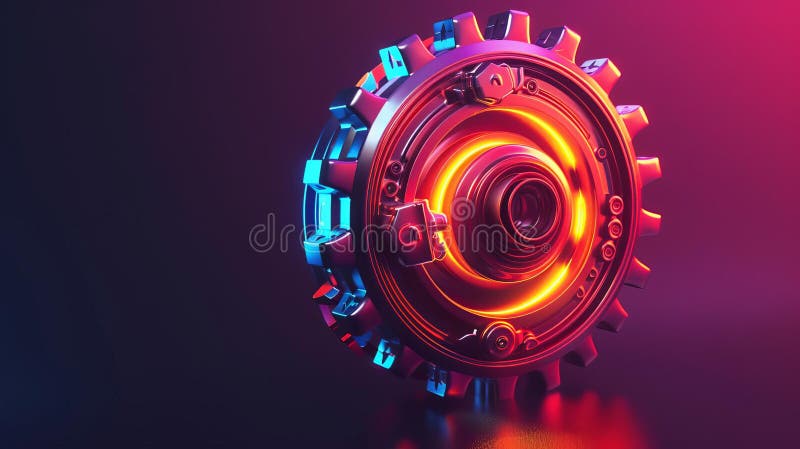 3 Illustration of an Automated Technology Icon with a Vibrant, Colorful ...
