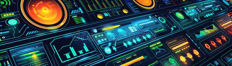 Illustration of an Automation Control Panel Icon with a Colorful Theme ...