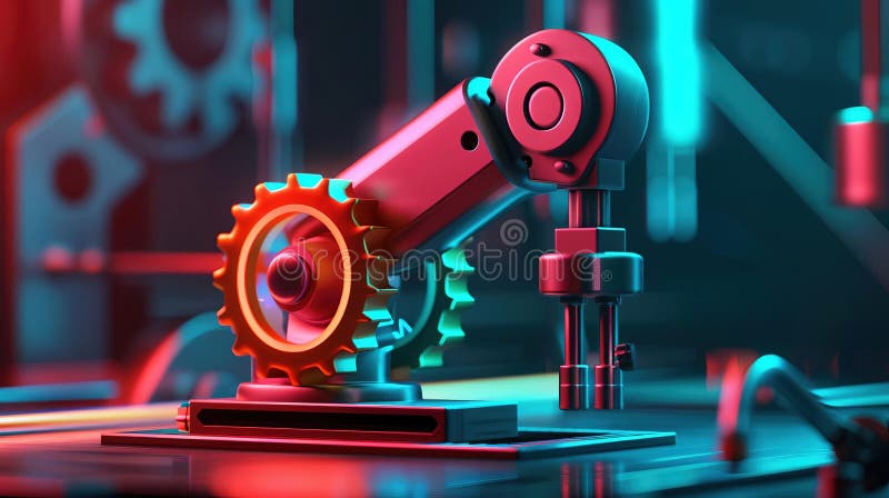 Illustration of an Automation Icon with Vibrant Colors and 3D Elements ...