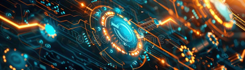 Illustration of an Automation System Icon with a Bright Dynamic Theme ...