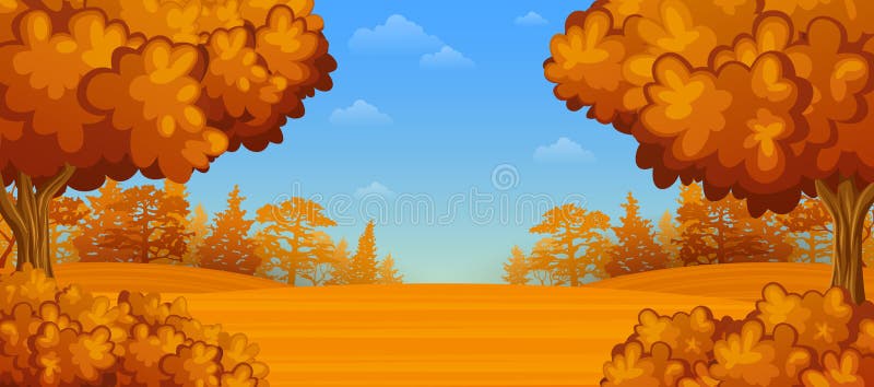 Autumn Forest Landscape Cartoon Stock Illustrations – 16,193 Autumn ...