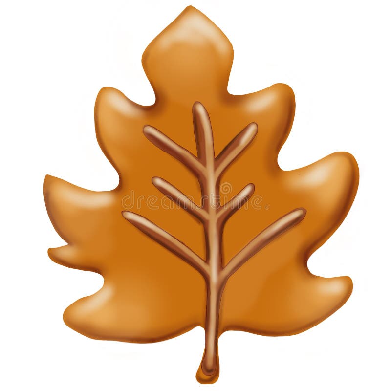 Illustration of an Autumn Leaf. Yellow Oak Leaf 2d Stock Illustration ...