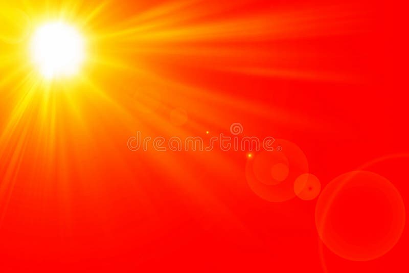 Illustration with Autumnal Red Orange Sun Stock Illustration ...