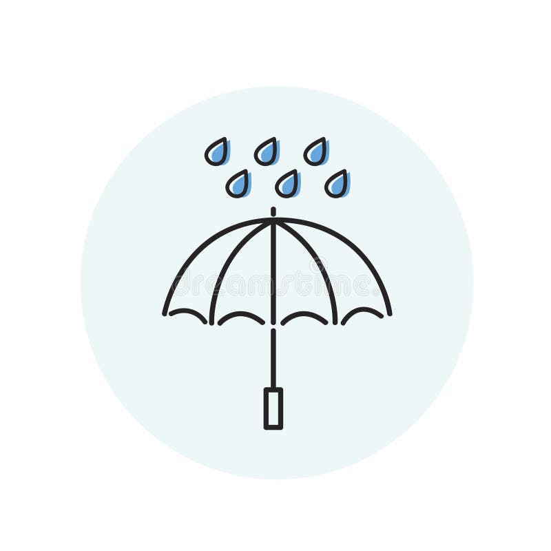 Illustration Av Ett Paraply Under Regn Stock Illustrationer ...