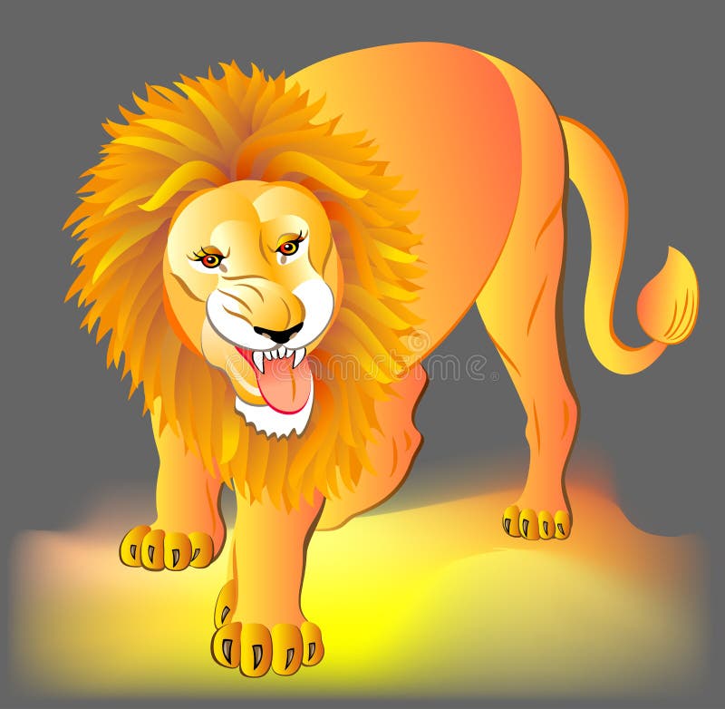 Illustration av lejonet vektor illustrationer. Illustration av lejon ...