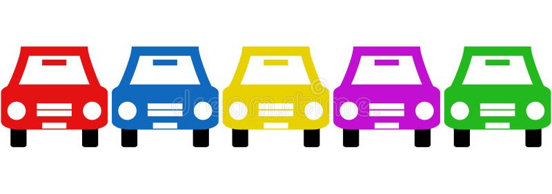 Illustration Av 5 Olika Bilar Stock Illustrationer - Illustration av ...