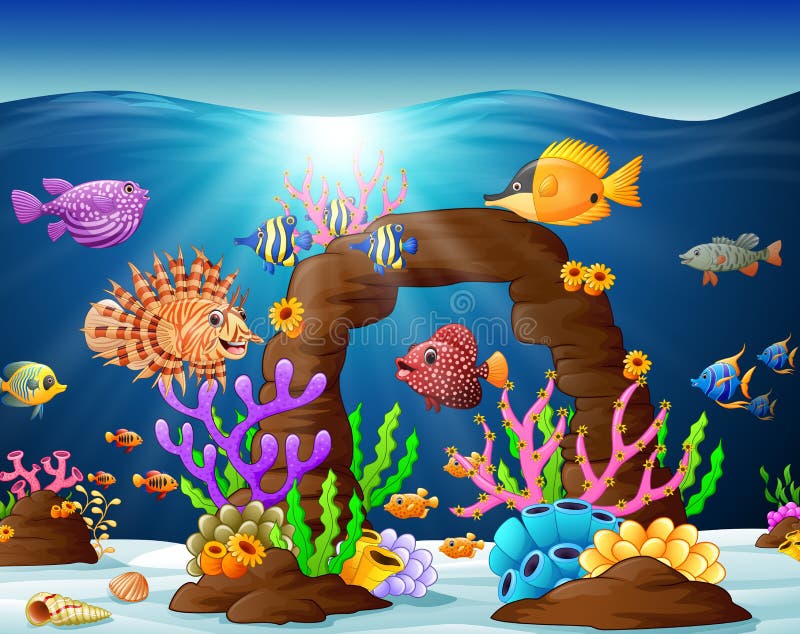 Under havet vektor illustrationer. Illustration av fartyg - 69507197