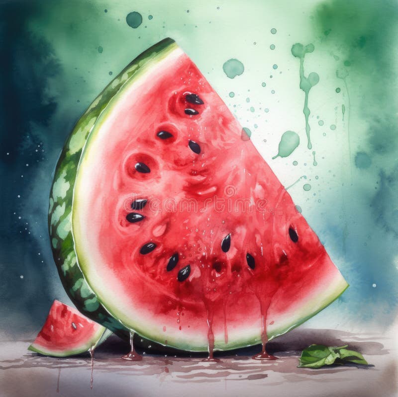 Illustration Av Vattenmelonsegment Stock Illustrationer - Illustration ...