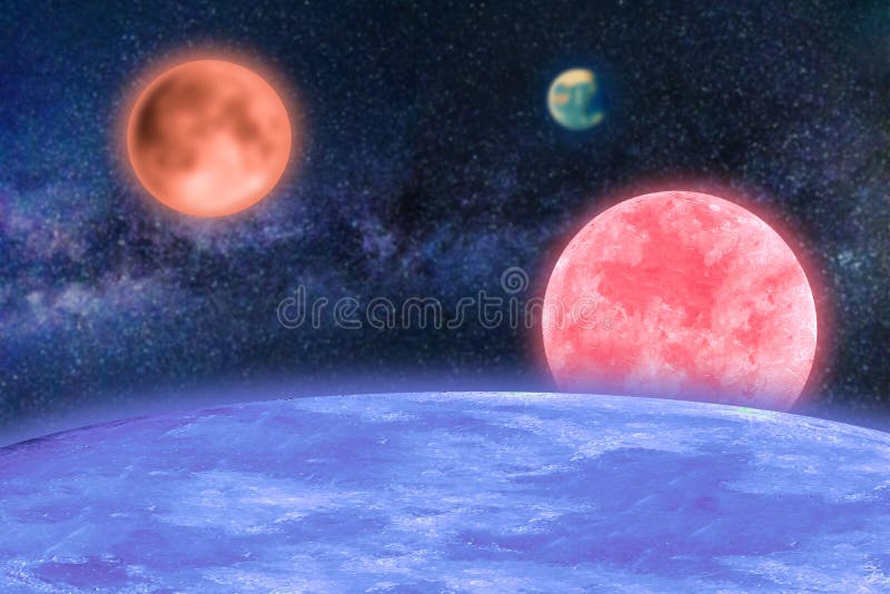 Illustration Av Yttre Rymd Med Olika Planeter Fotografering för ...