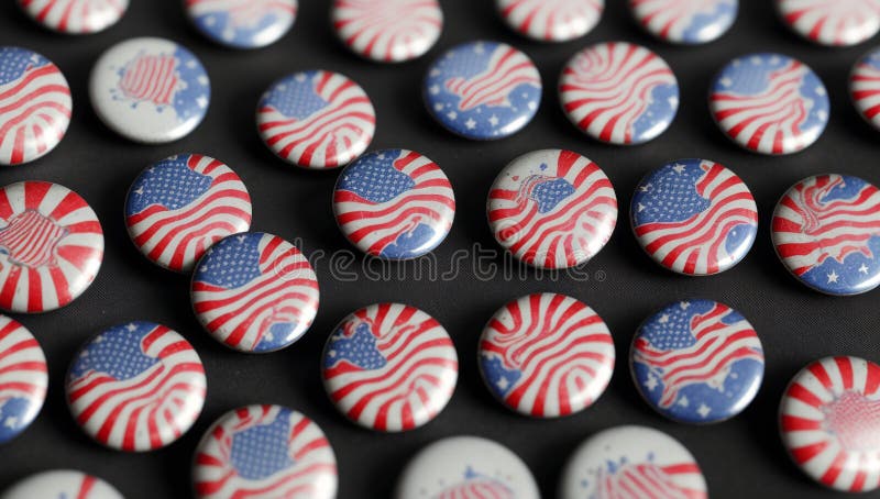 An Illustration of an Awe - Inspiring Collection of Patriotic Buttons ...