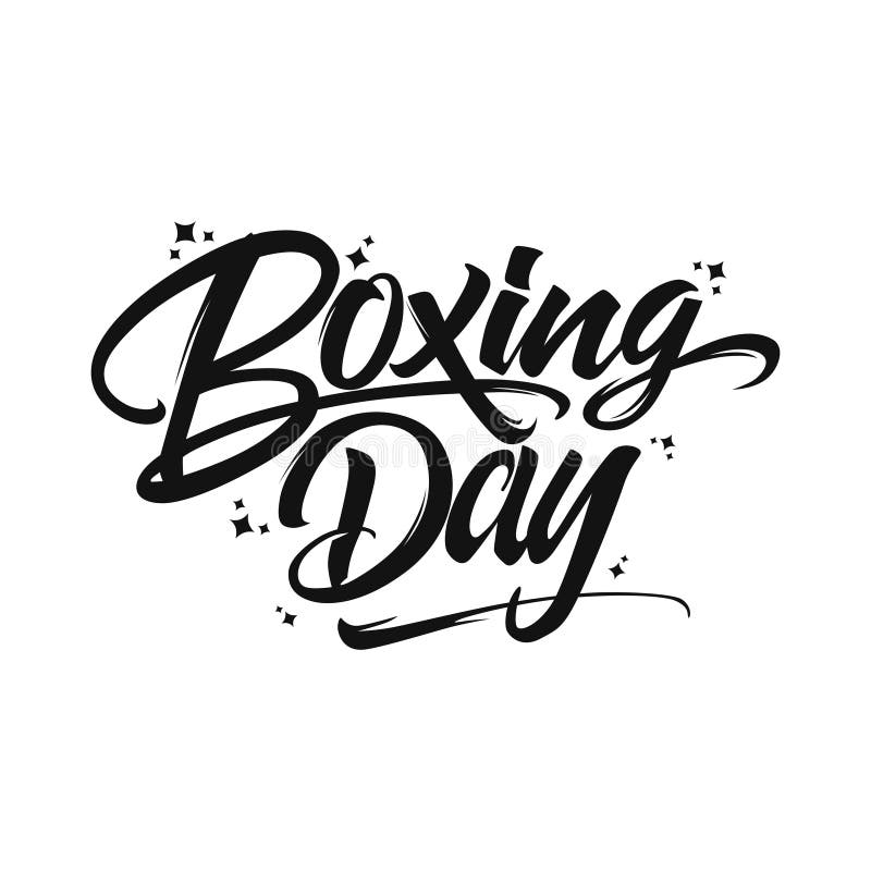 Awesome Boxing Day Lettering Brush Type Vector Stock Illustration ...