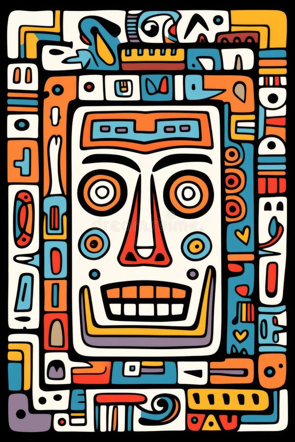 Aztec Mask Vector Icons. Cartoon Traditional Religious Maya Ancient ...