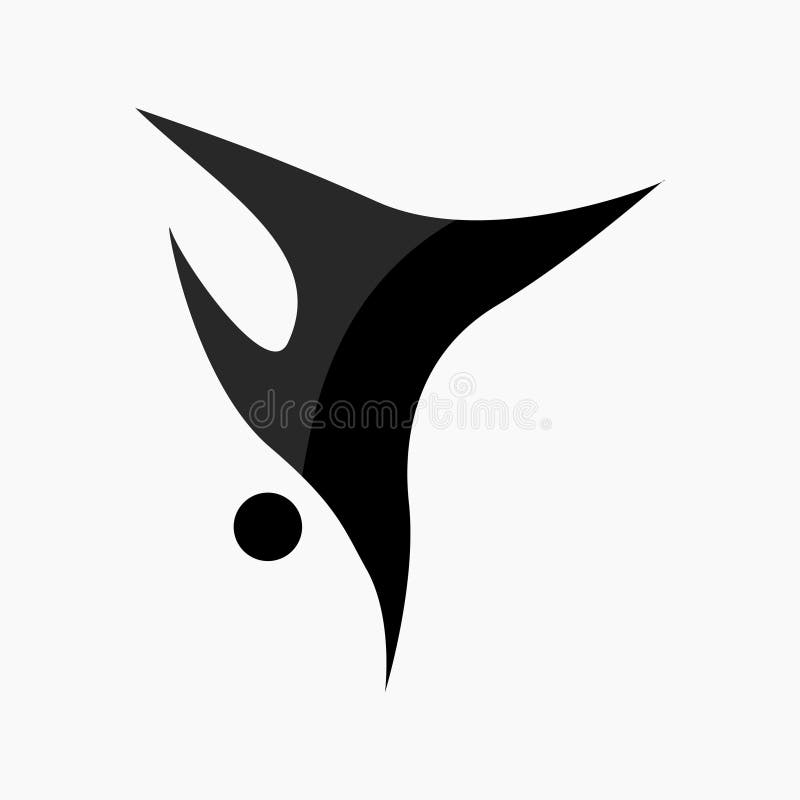 Illustration of a B-boy Standing on One Arm Upside Down. Vector Icon of ...